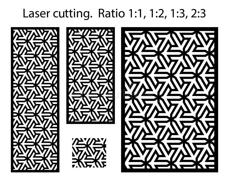 Geometric Laser Cutting Vector Pattern. Cnc Geometric Template Set ...