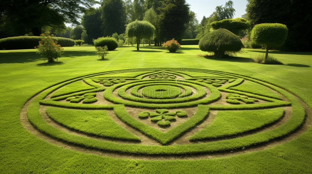 Geometric Lawn an Image of a Lawn with Geometric Patte_001 Stock ...