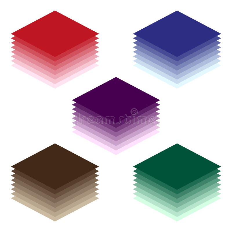 Geometric Layered Squares. Gradient Color Palette. Abstract Vector ...