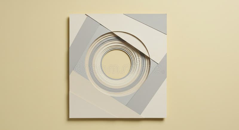 Geometric Layers of Paper in Neutral Tones Creating Circular Depth on ...