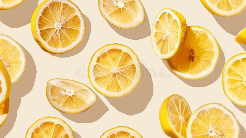 Geometric Layout Pattern of Floating Lemon Slices in a Tessellating ...