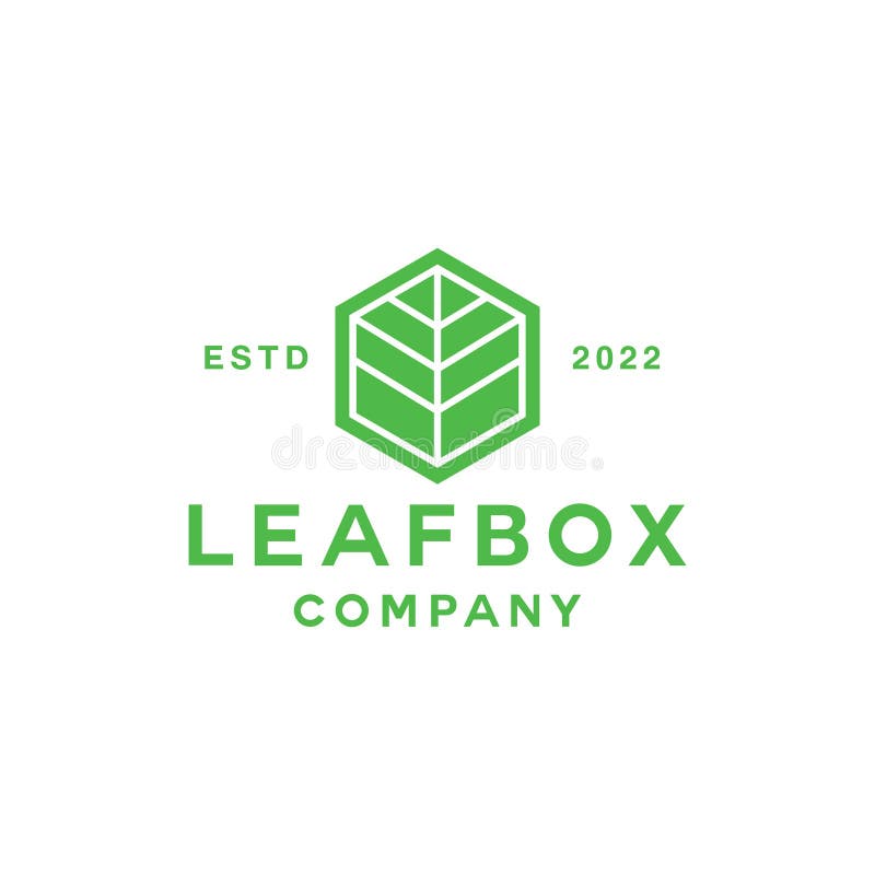 Geometric Leaf Box Logo Vector Design Graphic Emblem Stock Vector ...