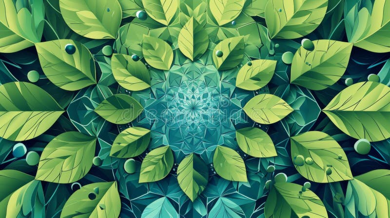 Geometric Leaf Design Illustration Perfect for Earth Day Celebration ...