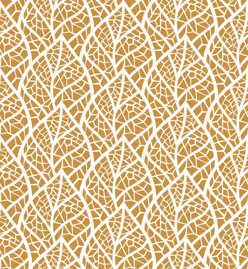 Mosaic Tile Decorative Leaves Seamless Pattern. Continuous Leaf ...