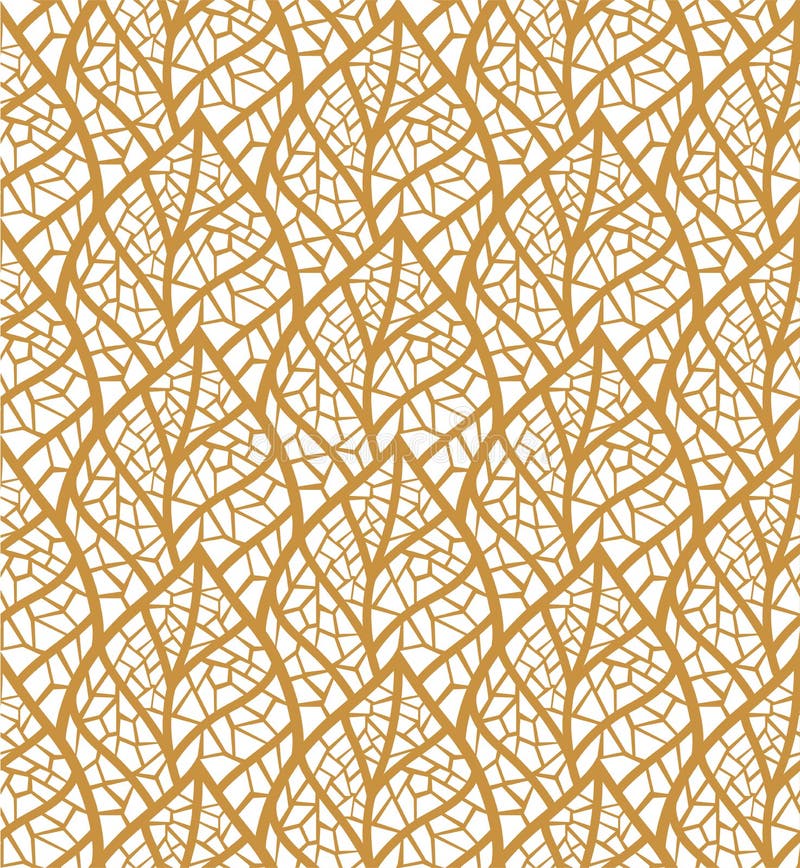 Mosaic Tile Decorative Leaves Seamless Pattern. Continuous Leaf ...