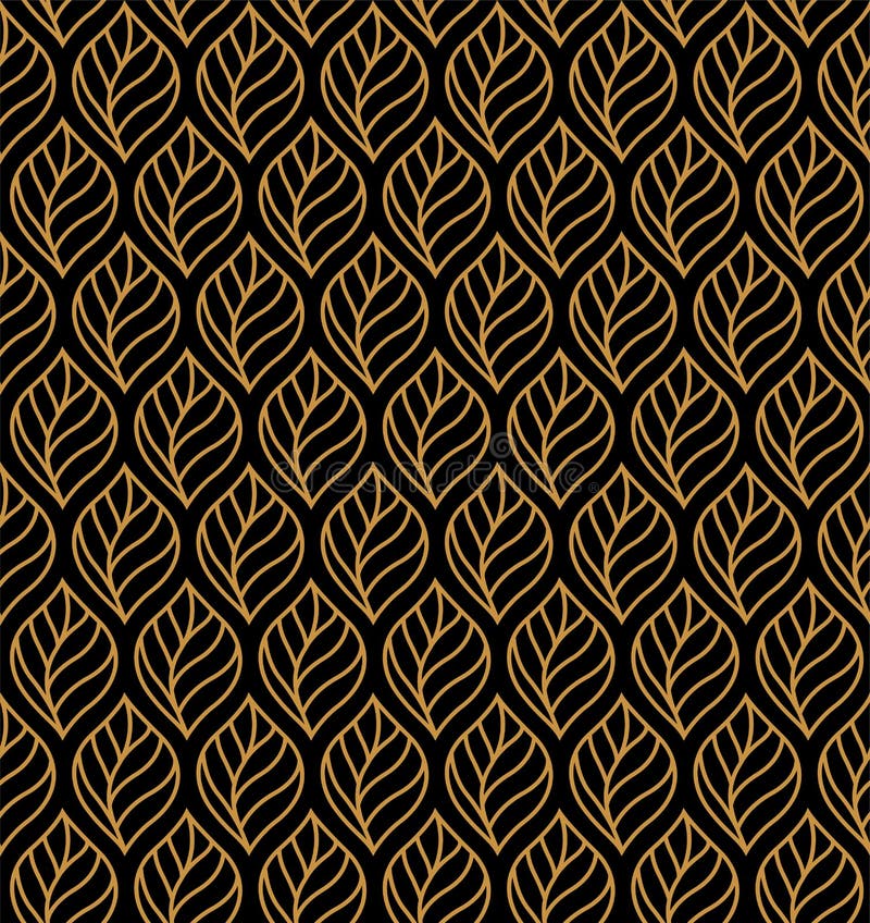 Geometric Leaves Vector Seamless Pattern Abstract Vector Texture Leaf