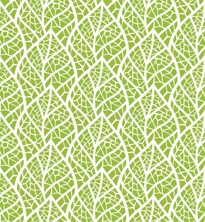 Decorative Green Leaves Seamless Pattern. Continuous Leaf Background ...