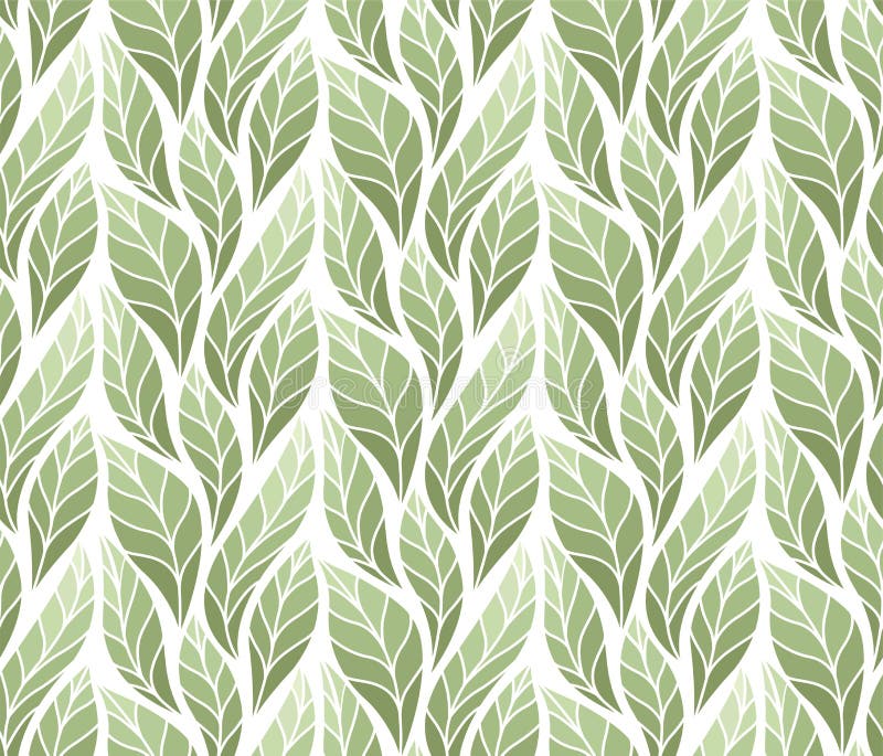 Geometric Leaves Vector Seamless Pattern Abstract Vector Texture Leaf