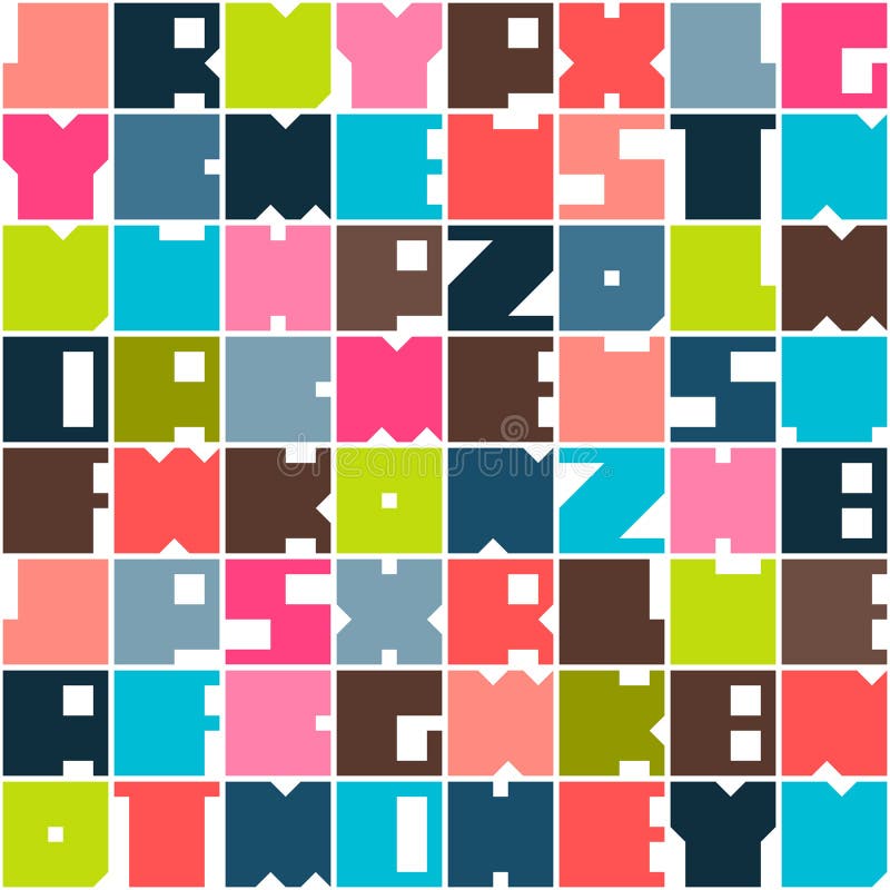 Geometric Letters Abstract Seamless Pattern. Letters Alphabet ...