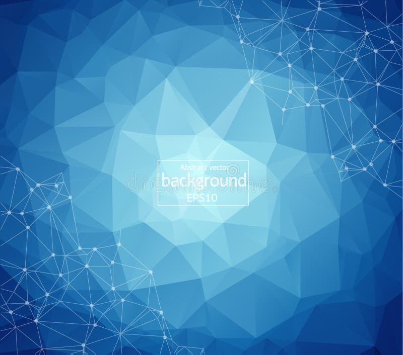 Geometric Light Blue Polygonal Background Molecule and Communication ...