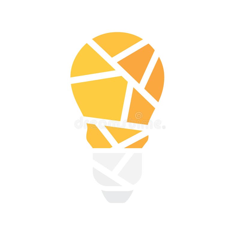 Geometric light bulb icon stock vector. Illustration of energy - 155409443
