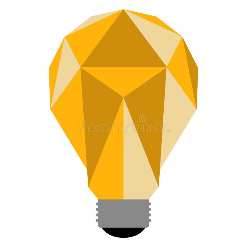 Geometric lightbulb icon stock vector. Illustration of electricity ...