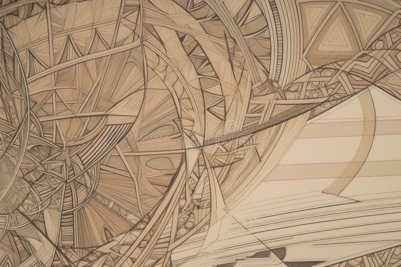 Geometric Line Art of Modern Building Complex, with Clear Lines and ...