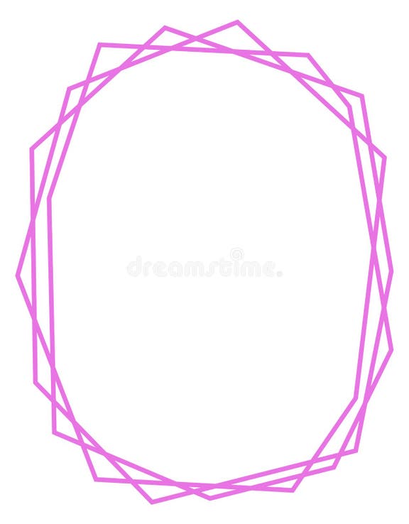 Geometric Line Frame. Decorative Polygonal Shape Border Stock Vector ...