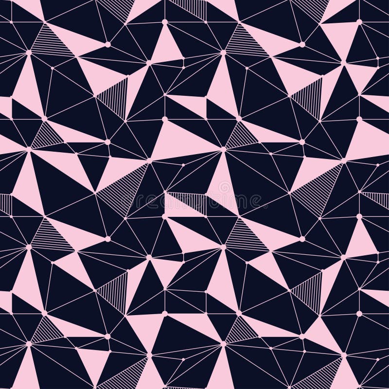 Geometric Line Hipster Seamless Pattern with Triangle, Dot. Reticulated ...