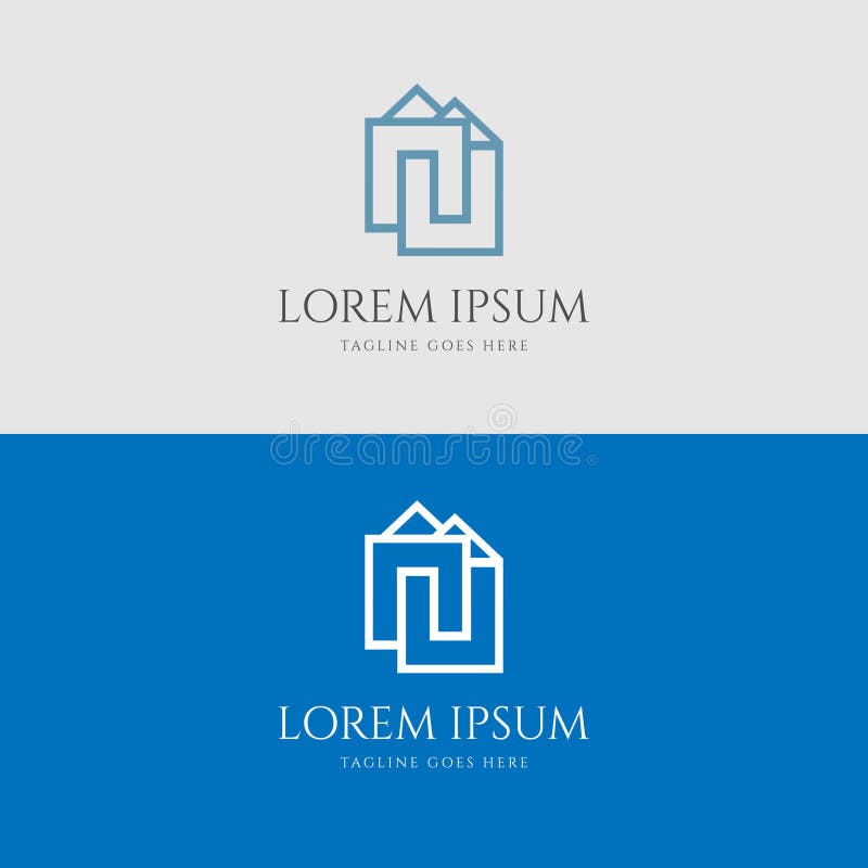 Geometric Line House for Real Estate Property Construction Logo Design ...