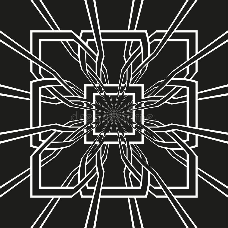 Geometric Line Pattern. Abstract Square Design. Vector Intricate Texture. Interlocking Grid ...