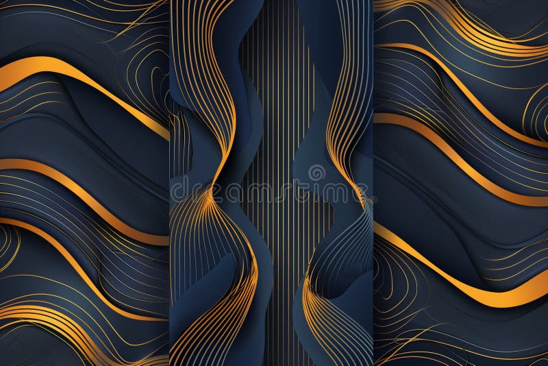 Geometric Line Pattern Poster Design with Abstract Art Invitations on ...