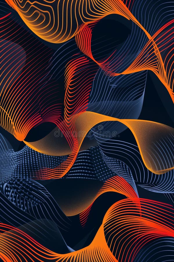 Geometric Line Pattern Poster Design with Abstract Art Invitations on ...