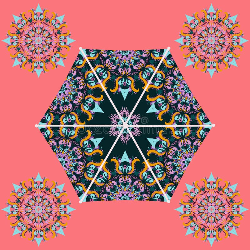 Geometric Line Pattern with Umbrella and Fabric Texture Stock Vector ...