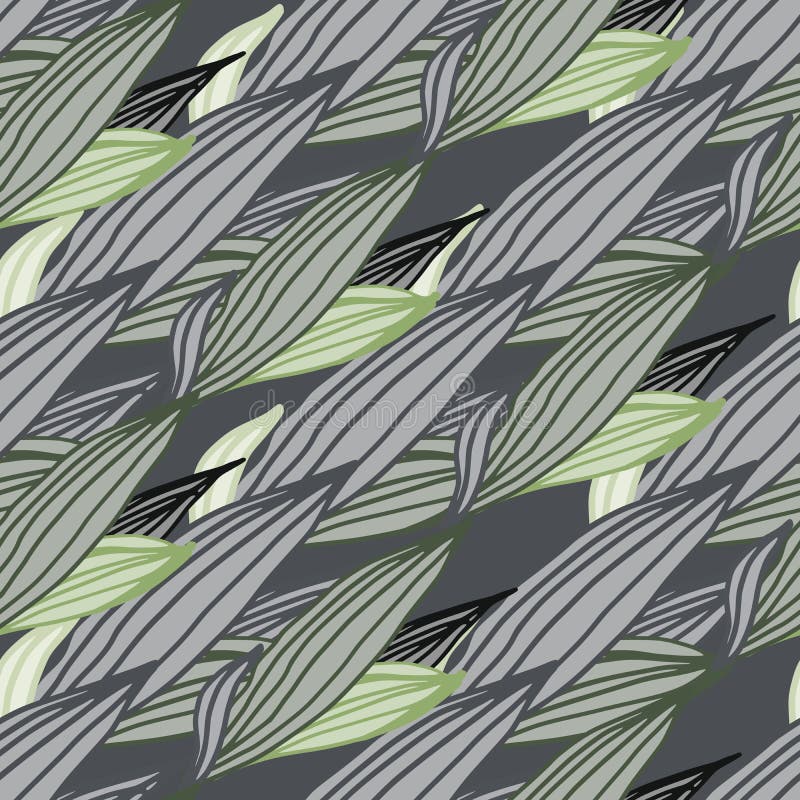 Modern Linear Leaves Shape Seamless Pattern. Abstract Line Art Floral ...