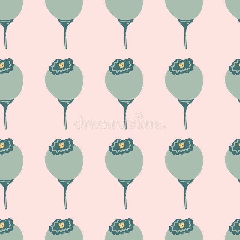 Geometric Lined Seamless Pattern with Green Pastel Berries Stock Vector ...