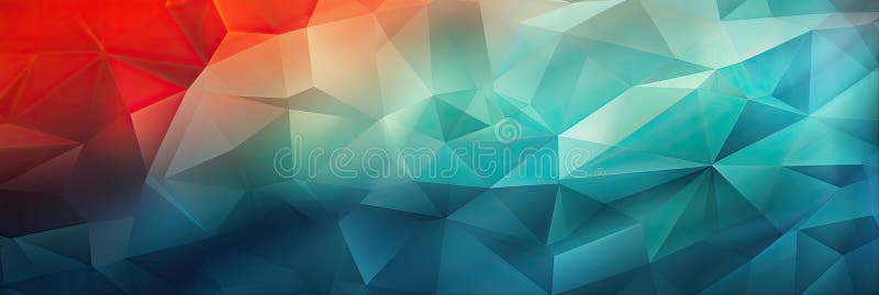 Geometric Lines Abstract Crystalline Red Blue Green Panoramic ...