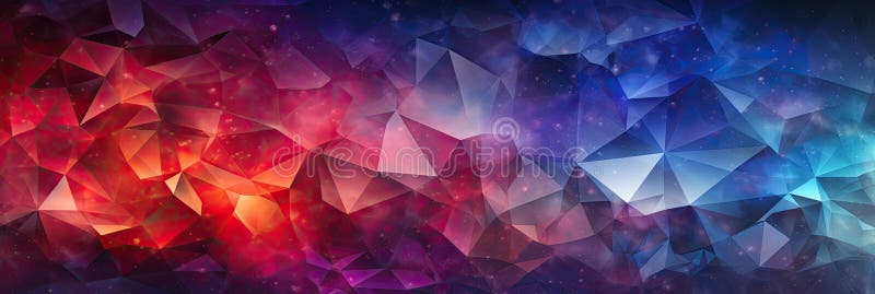 Geometric Lines Abstract Crystalline Red Yellow Purple Panoramic ...