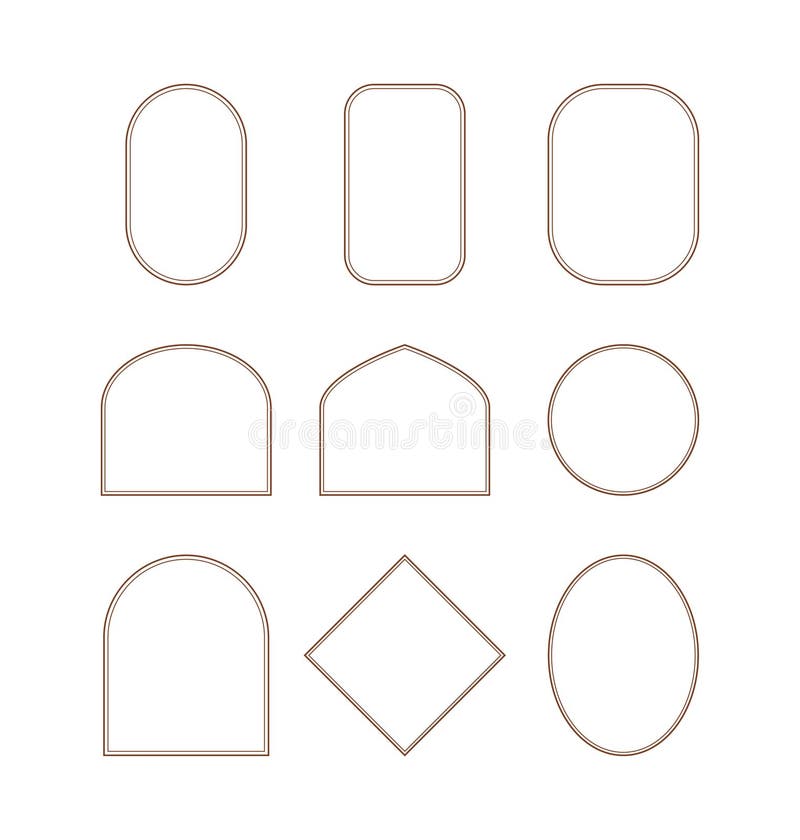 Geometric Lines Frames for Design Logo Stock Vector - Illustration of ...