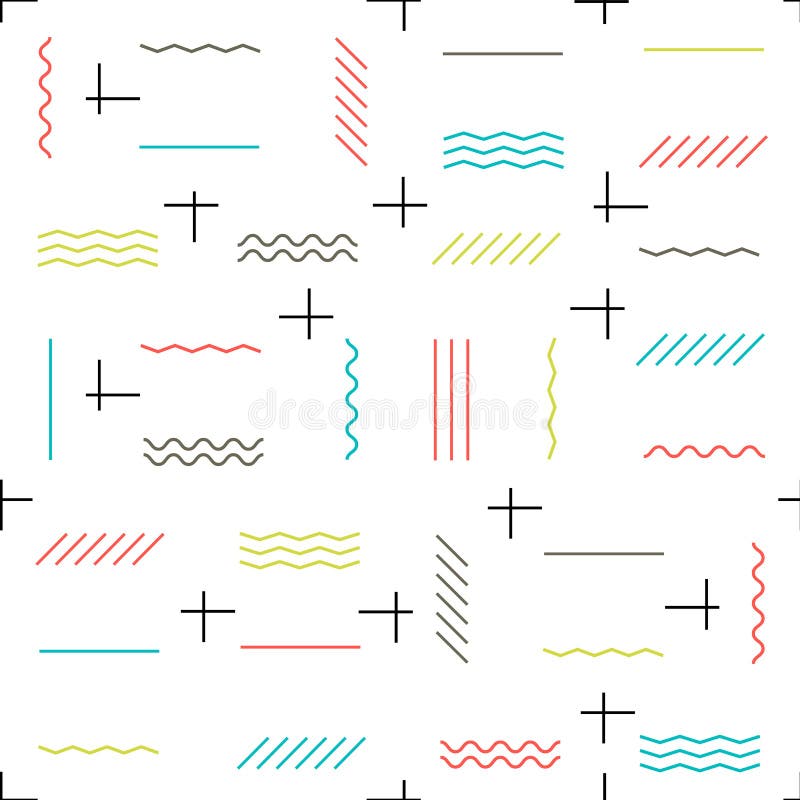 Geometric Lines Seamless Pattern Colorful. Thin Lines Pattern Stock ...