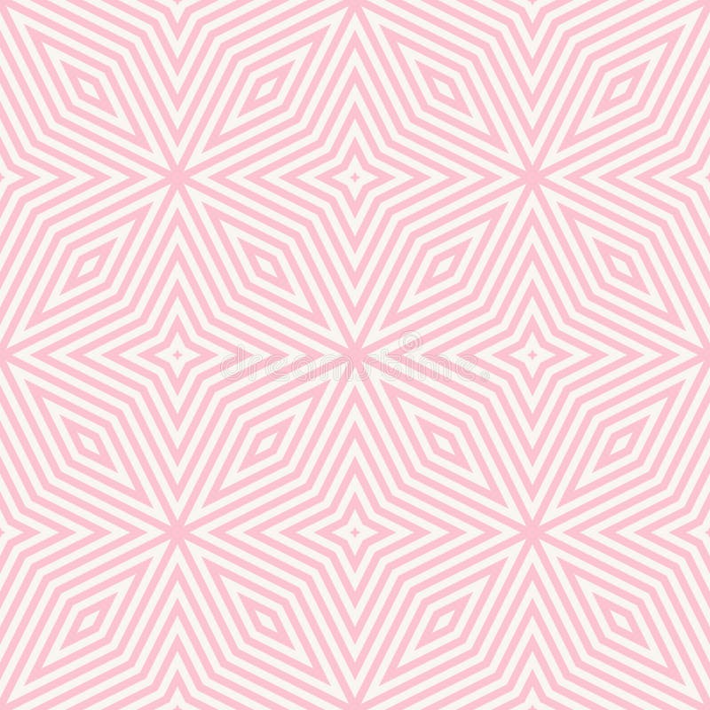 Geometric Lines Seamless Pattern. Subtle Pink and White Vector Linear ...