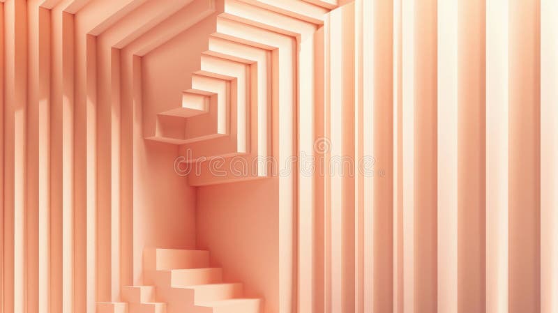 Geometric Lines in Straight Peach Contrast for Modern Screens AI Image ...