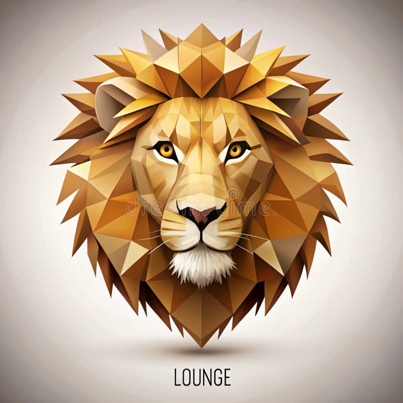 Geometric Lion Head stock illustration. Illustration of logo - 367102457