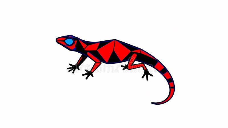 Geometric Lizard Illustration on White Background for Graphic Design ...