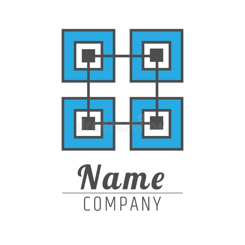 A Geometric Logo Consisting of Squares and Intersection Lines. Stock ...