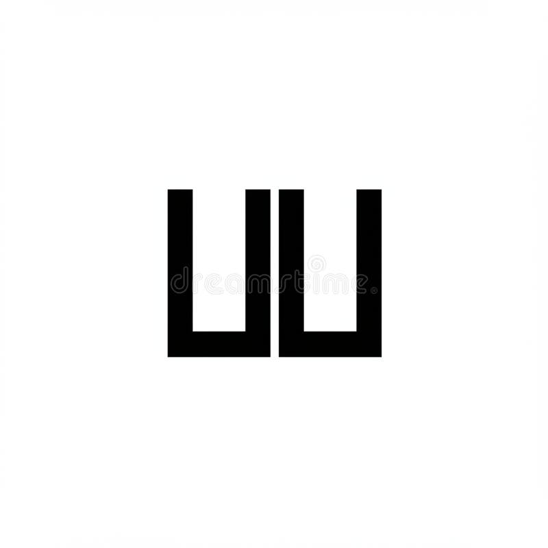 Geometric Logo Consisting of Two Identical Thick Black Rectangular ...