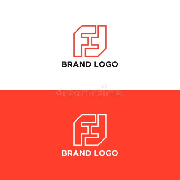 Geometric Logo Design Featuring Two Interconnected F Letters in Red ...
