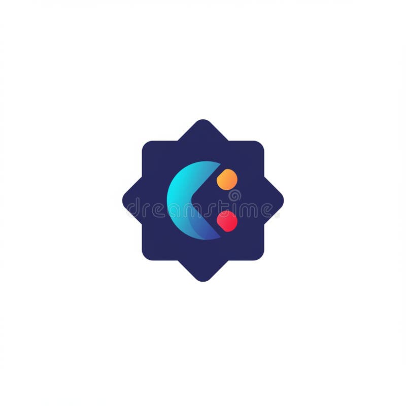 A Geometric Logo Features a Star-like Shape in Dark Blue with Softened ...