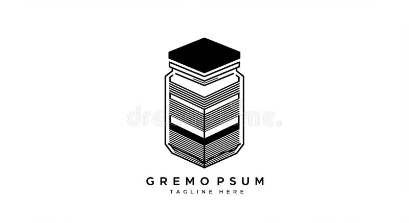 Geometric Logo Featuring a Hexagonal Shape. Bold, Black Lines Form a ...