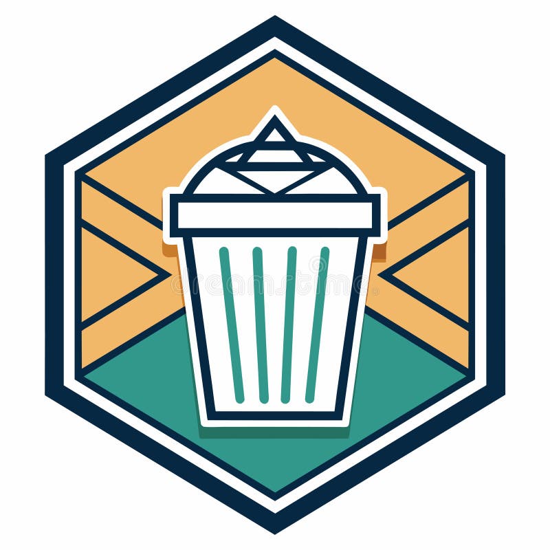 A Geometric Logo Featuring a Trash Can with a Stylized Lid in a ...