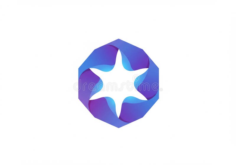 A Geometric Logo with a Hexagonal Shape Featuring a White, Star-like ...