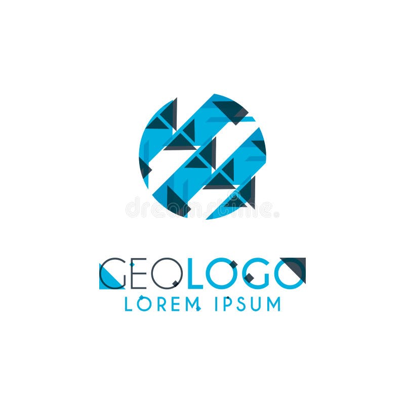 Geometric Logo with Light Blue and Gray Stacked for Design 5.0 Stock ...