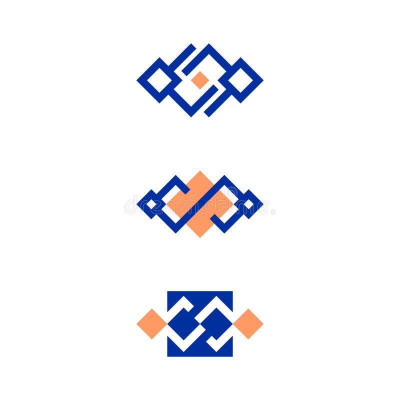 Logo from Two Rectangular Human Figures Stock Vector - Illustration of ...