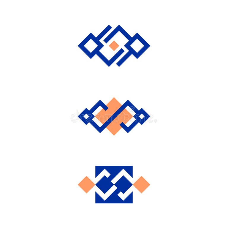 Logo from Two Rectangular Human Figures Stock Vector - Illustration of ...