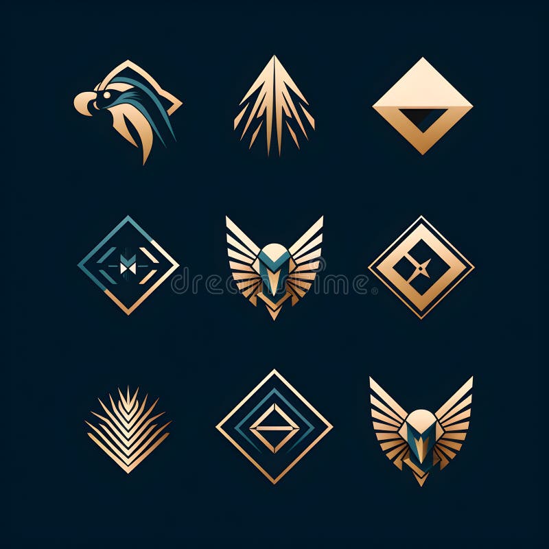 Geometric Logo Templates, Falcon, AI Generated Stock Illustration ...