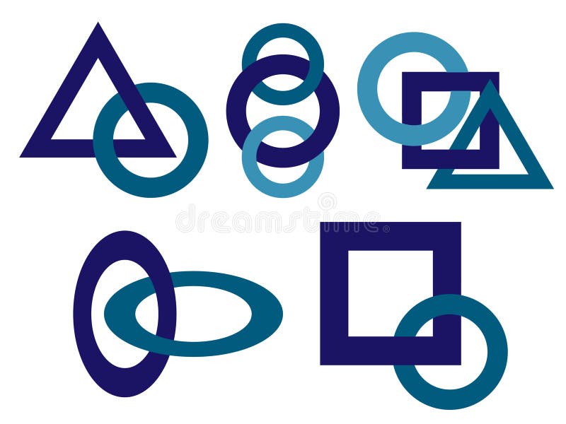 Geometric Logos with Triangle Circle and Square Shape Stock ...