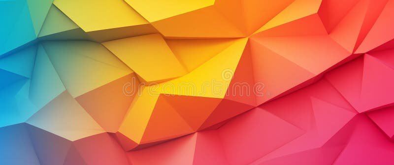 Geometric Low Poly Background with Colorful Gradient of Blue Yellow and ...