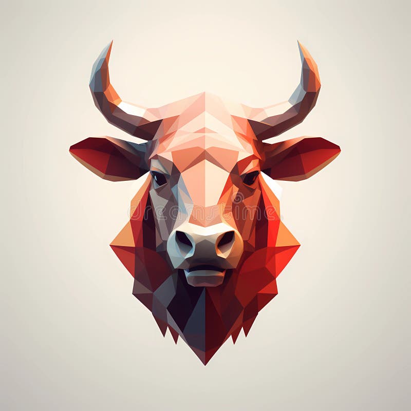 Geometric Low Poly Bull Head Stock Illustrations – 181 Geometric Low ...