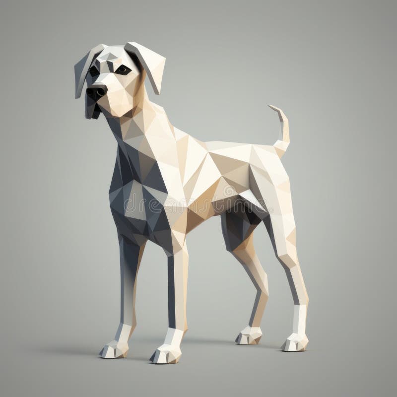 Geometric Low Poly Dog Model on Grey Background Stock Illustration ...