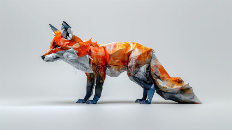 Geometric Low-poly Fox Illustration. Stock Illustration - Illustration ...